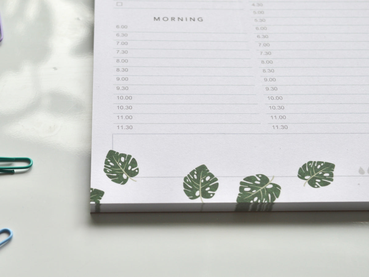Monstera A5 Daily Planner Desk Pad