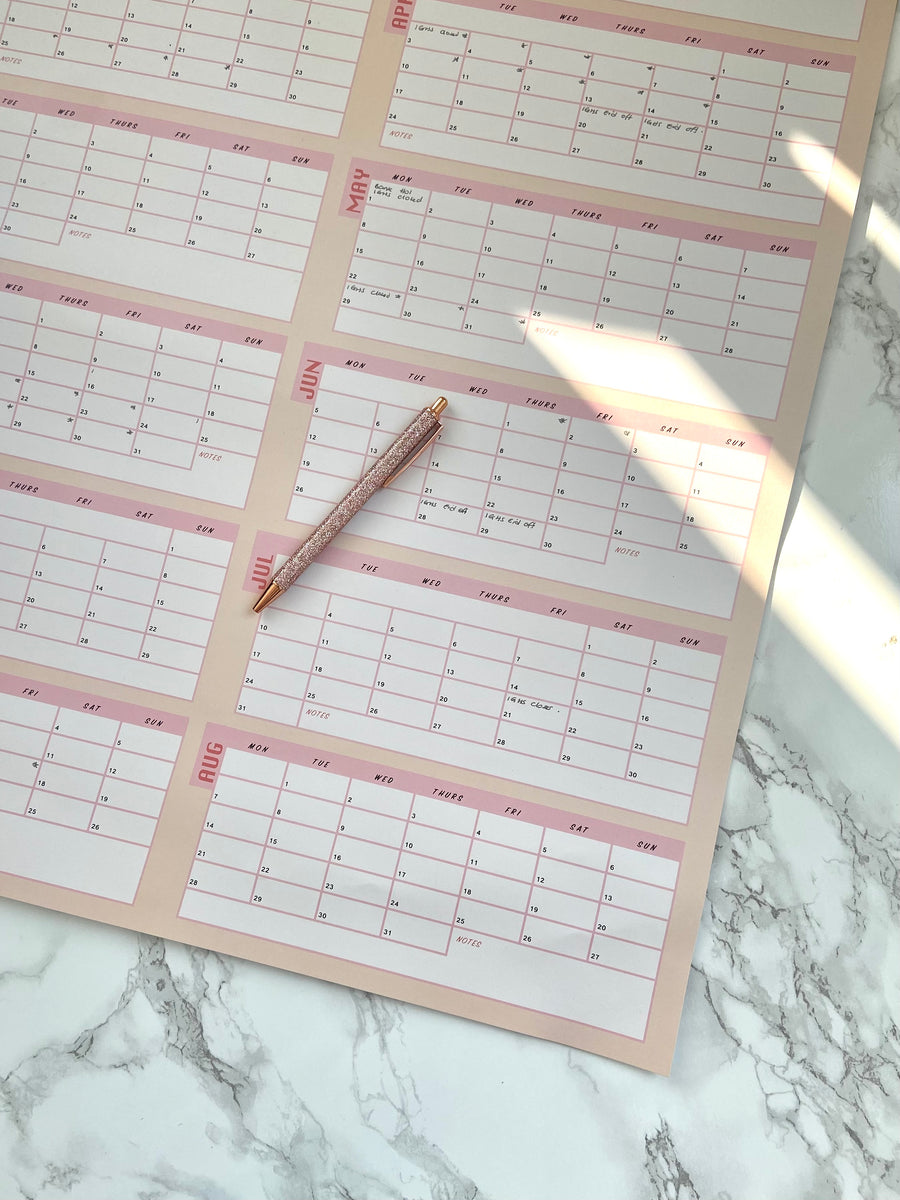 Make it Happen Pink Academic Wall Planner 2022-2023